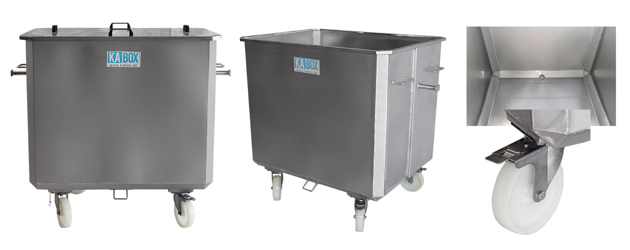 Edelstahlentsorgungsbehaelter fuer Abfälle, Kadaver, Schlachtabfälle ...